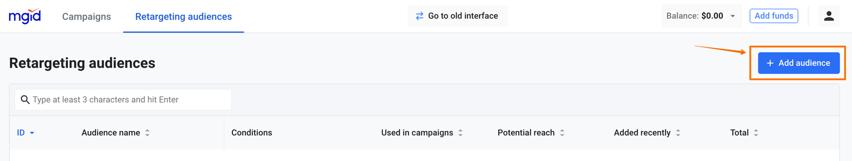 Audience and Retargeting in MGID Ads